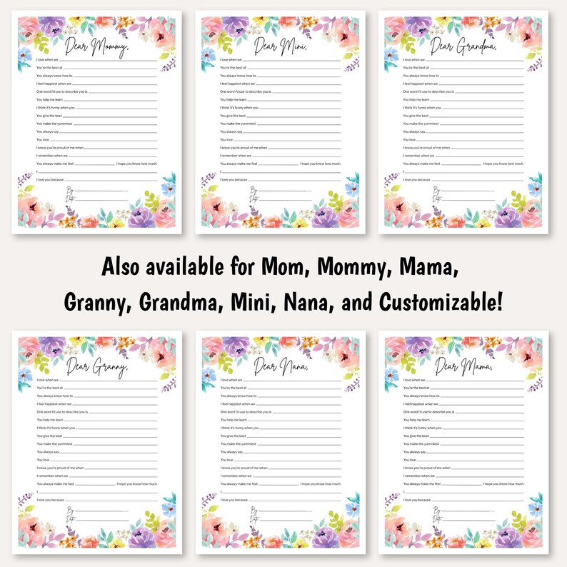 All About My Mom Printable Mothers Day Gift Idea | About My Mom ...