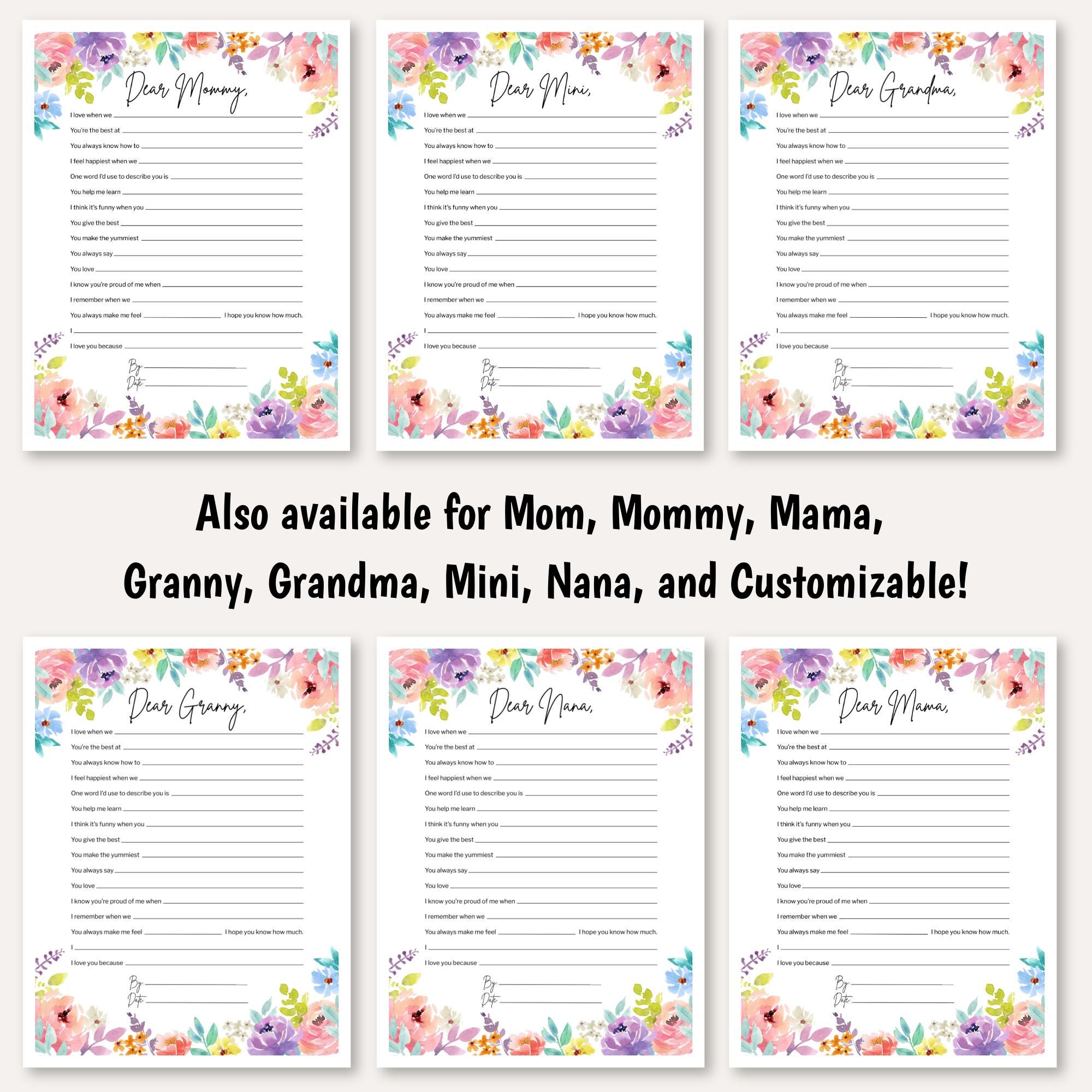 All About My Mom Printable Mothers Day Gift Idea | About My Mom ...