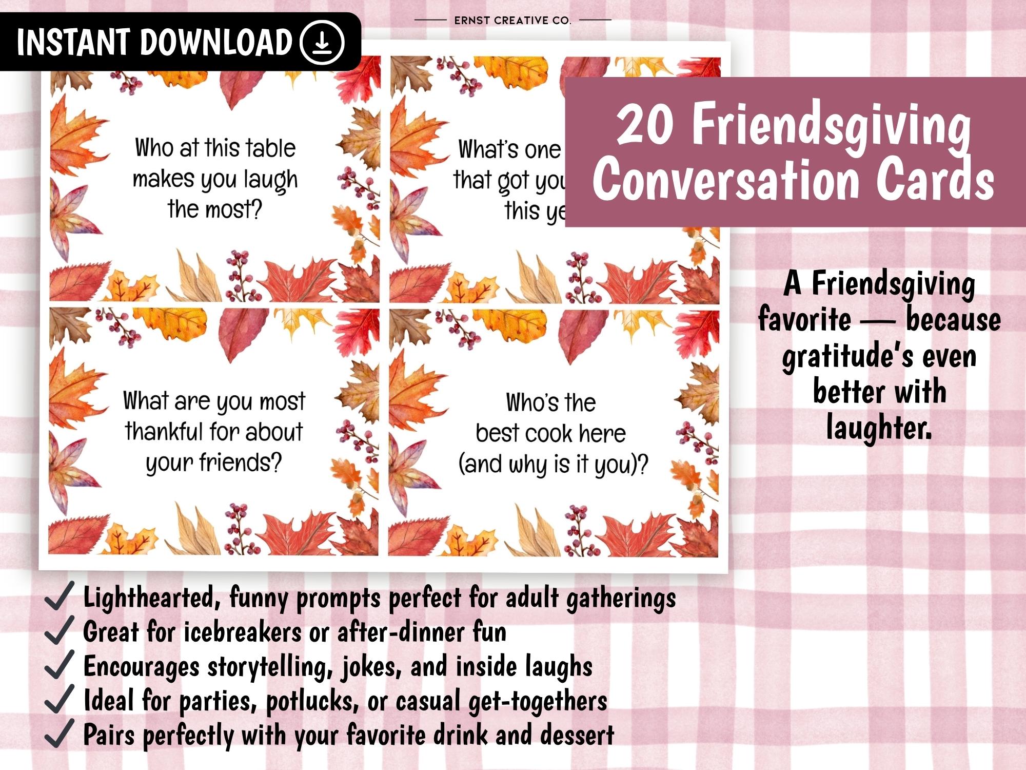 100 Printable Gratitude Conversation Cards | 30 Days of Thanks | Family ...
