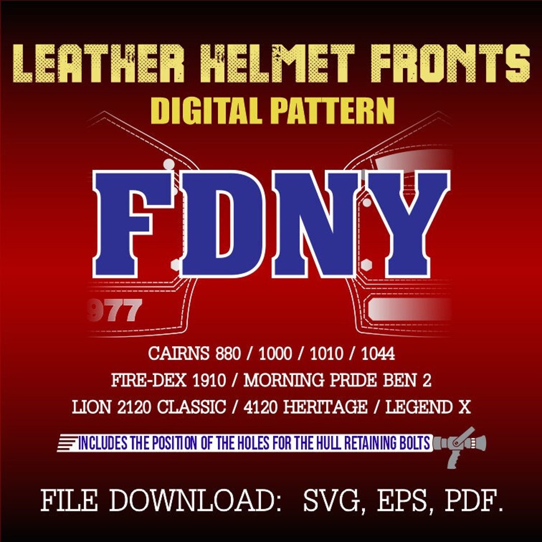 FDNY STYLE Leather Shield: 8 Stencils in Total (4 Different Sizes, 2 ...