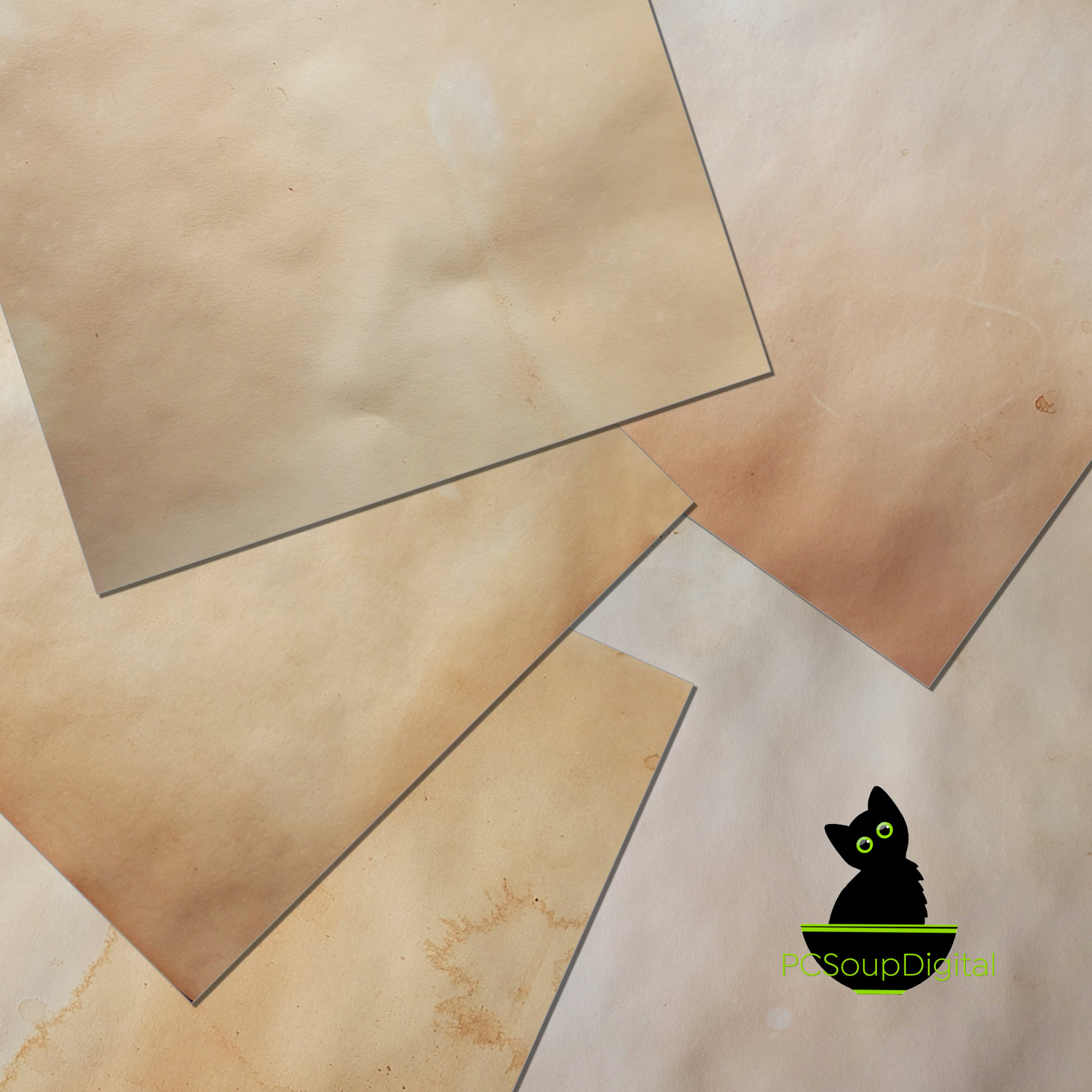 Tea-dyed Digital Paper Printable Scrapbook Paper or Digital - Etsy