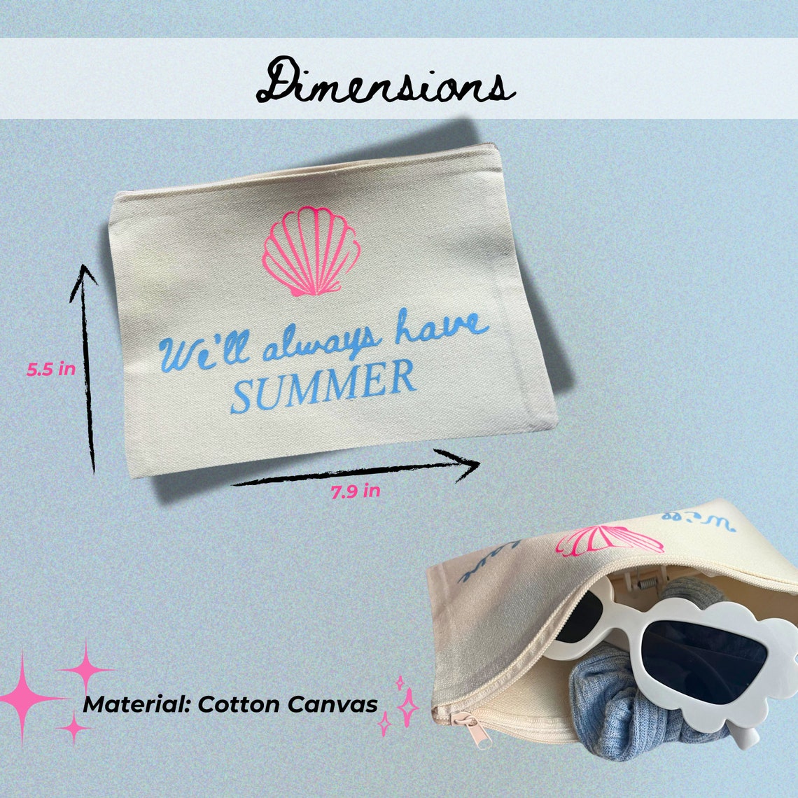 Summer I Turned Pretty Pouch/custom Canvas Zipper Pouch/personalized ...
