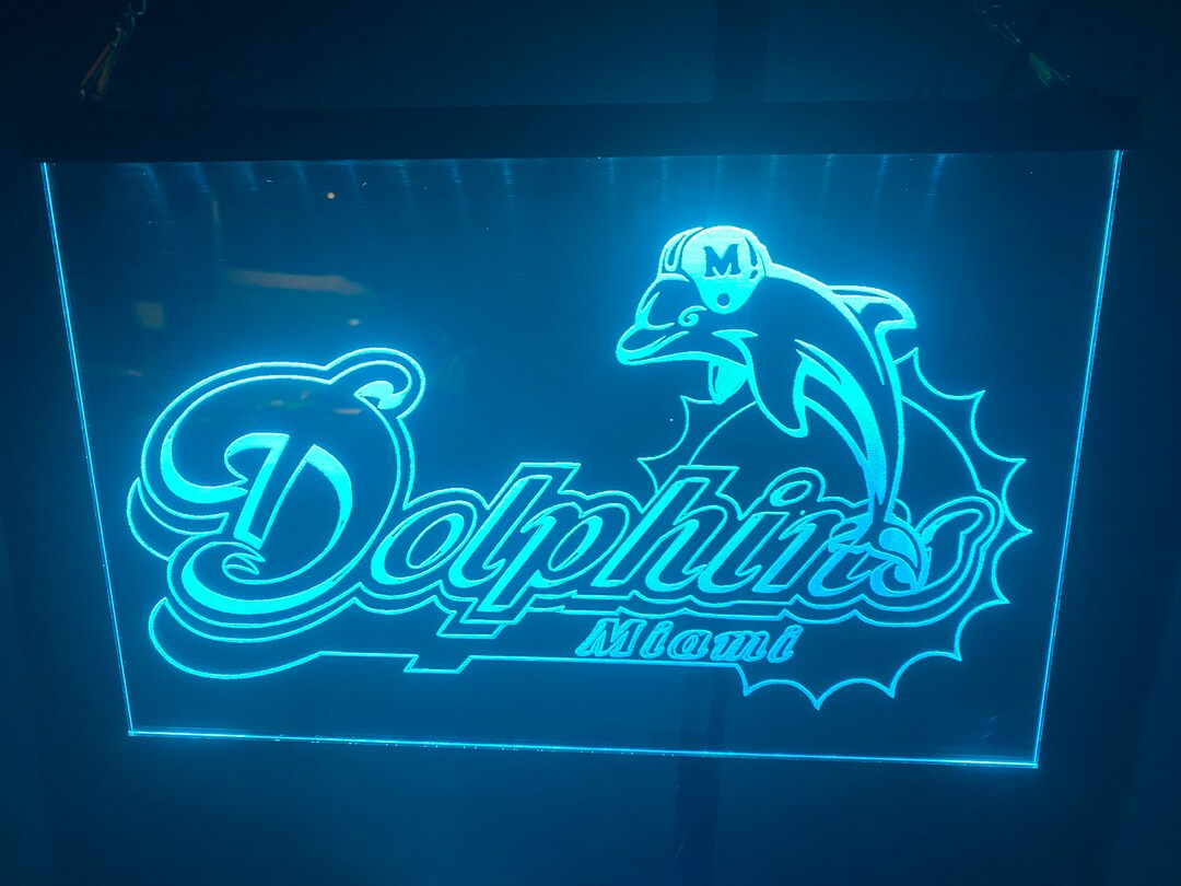 Miami Dolphins Led Neon Light Signgarageman Cave - Etsy