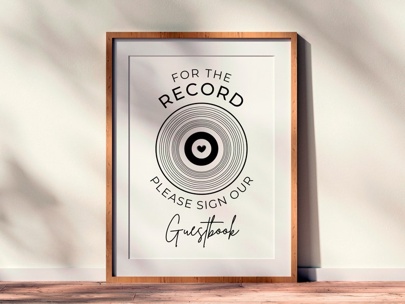 Record Guest Book Record Wedding Guestbook Sign Our Guest - Etsy