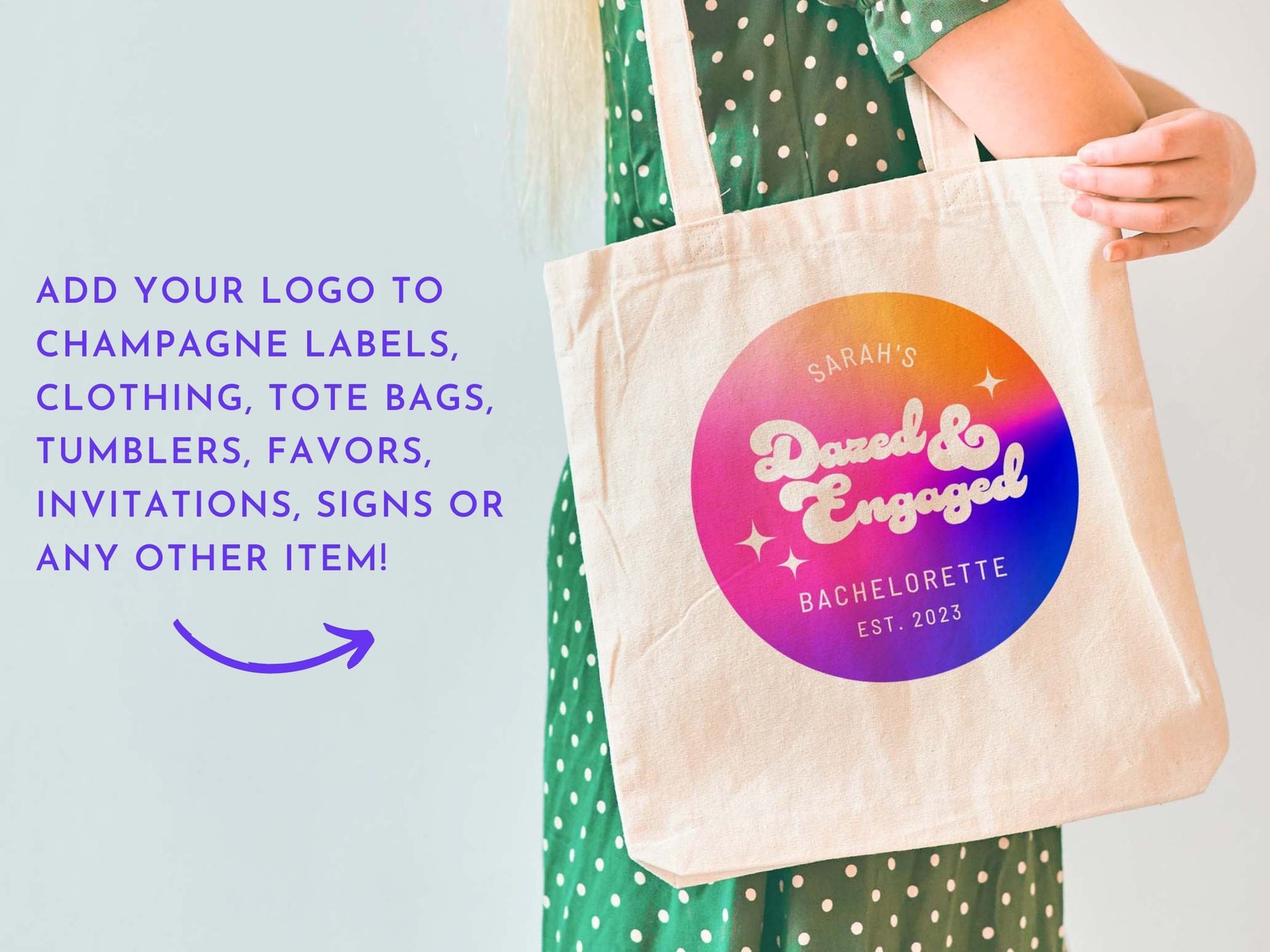Dazed and Engaged Logo Design for Bachelorette Party, Personalized Logo ...