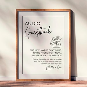 Audio Guestbook Sign, Phone Message Guest Book, Unique Guestbook ...