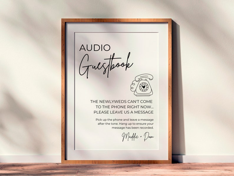 Audio Guestbook Sign Phone Message Guest Book Unique - Etsy