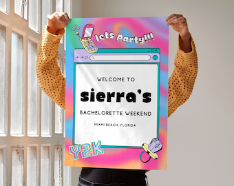 Y2K Bachelorette Welcome Sign Template, Retro Bachelorette Party ...