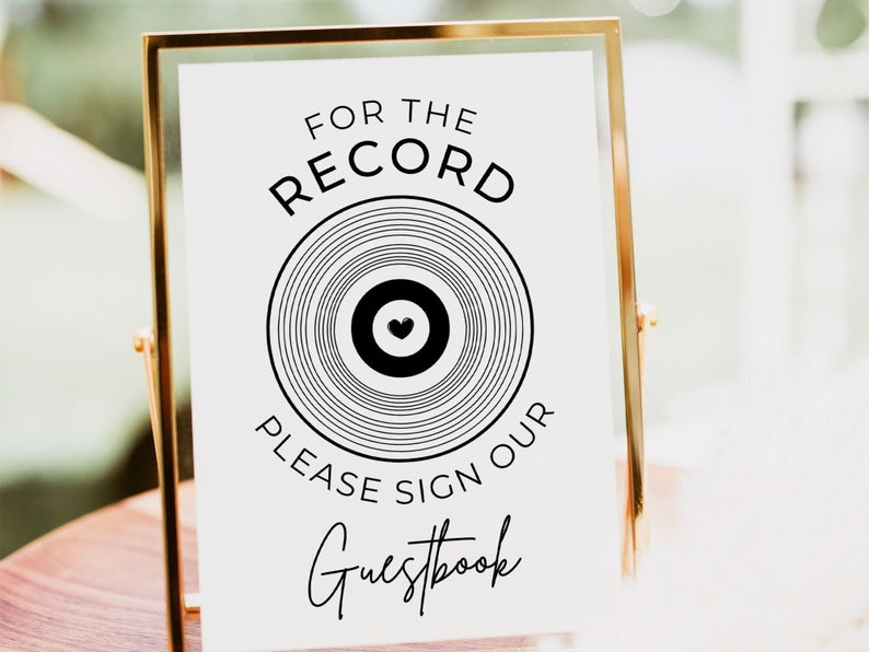 Record Guest Book Record Wedding Guestbook Sign Our Guest - Etsy