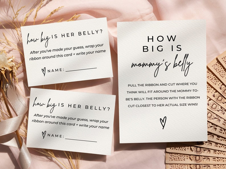 How Big is Mommy's Belly, Baby Trivia Shower Game Template, Baby Shower ...