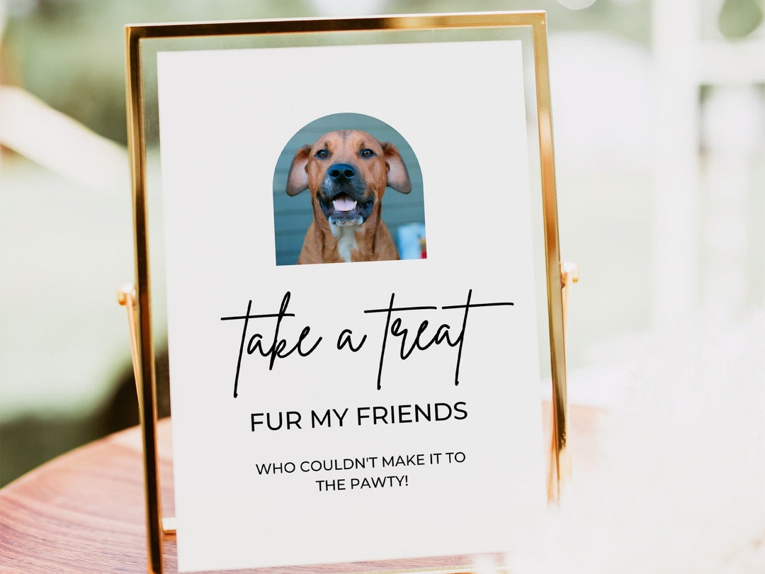 Dog Wedding Favor Sign, Dog Bar Wedding Sign Printable, Take A Treat ...