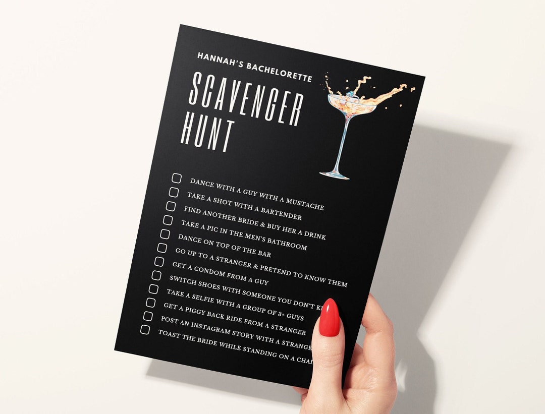 Bachelorette Party Scavenger Hunt Game Naughty Bachelorette Etsy