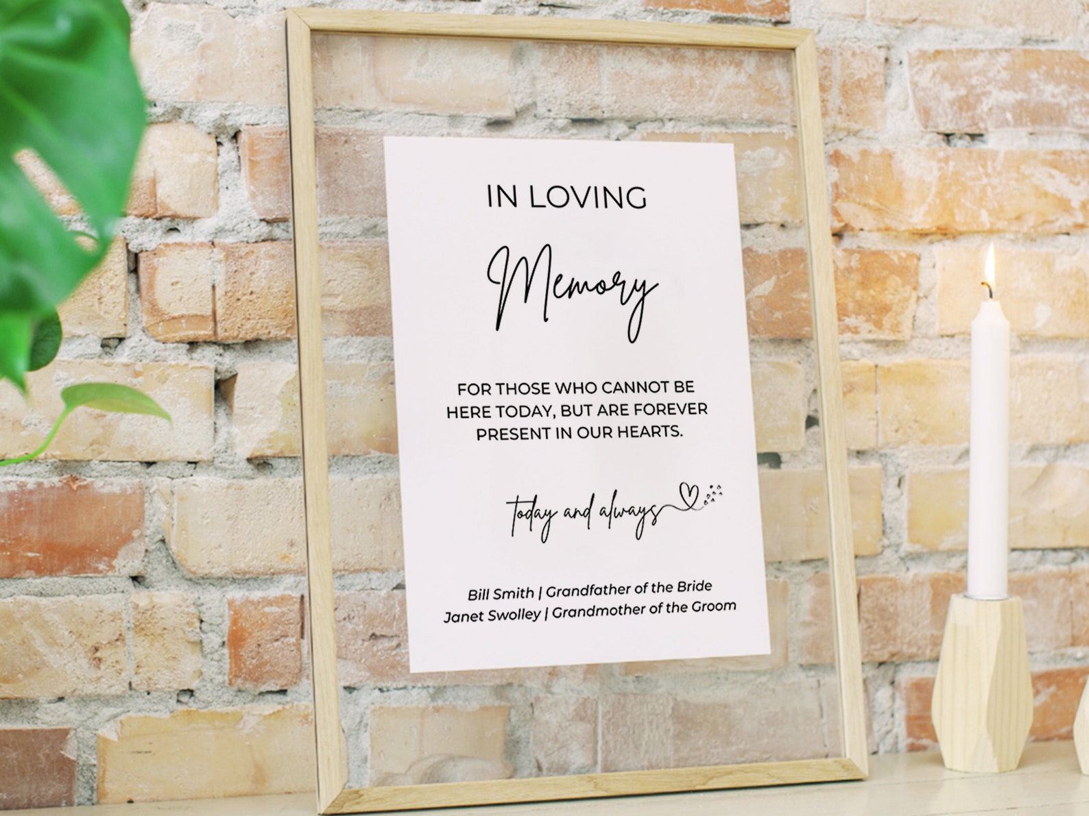 In Loving Memory Wedding Sign Wedding Memorial Sign Forever - Etsy