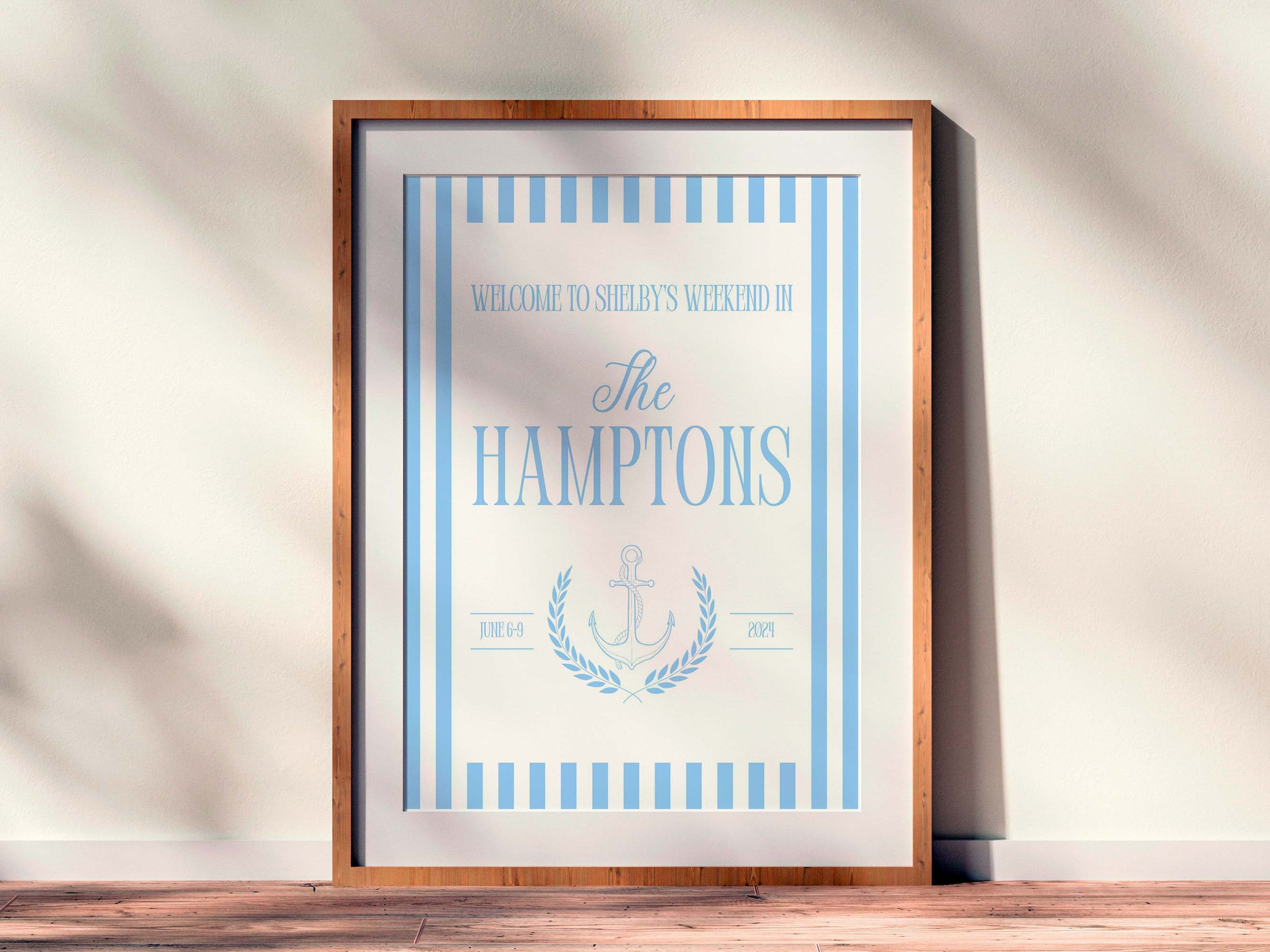 Hamptons Bachelorette Party Welcome Sign, Last Toast on the Coast ...