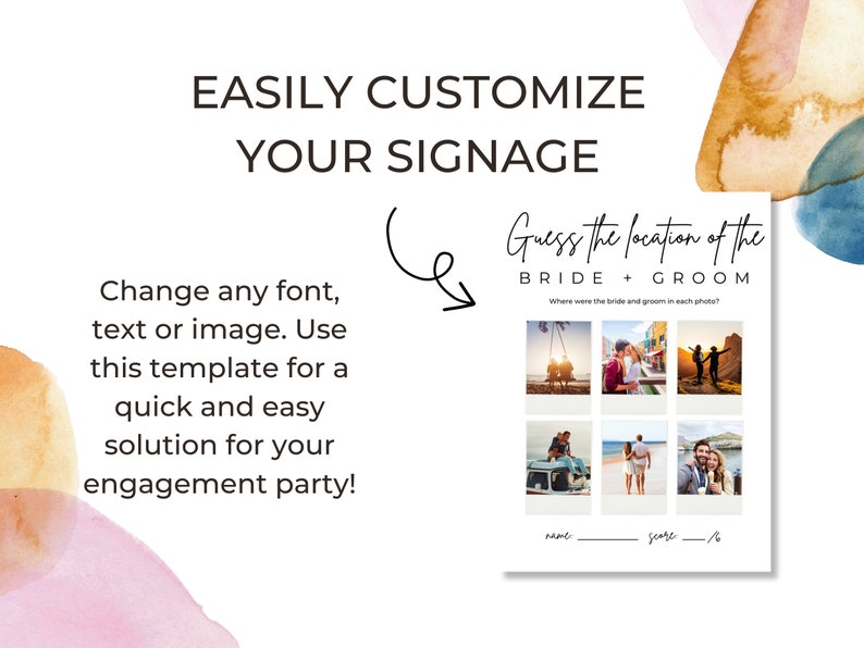 Where Were They, Bride and Groom Game, Couples Shower Game, Guess the ...