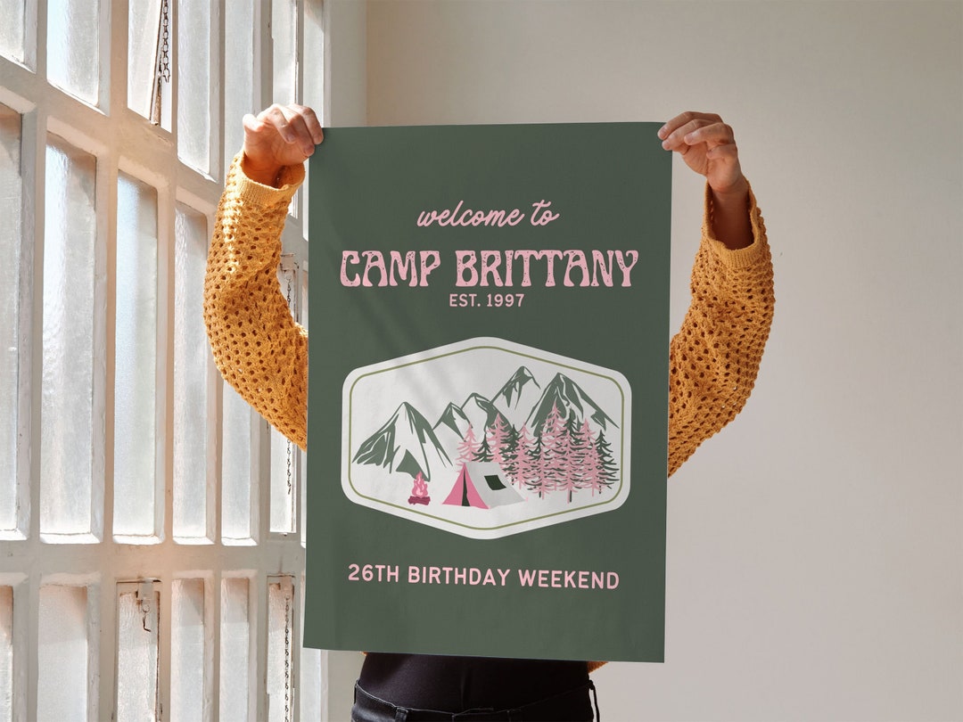 Custom Camp Birthday Welcome Sign, Wild in the Woods, Camp Party Decor ...