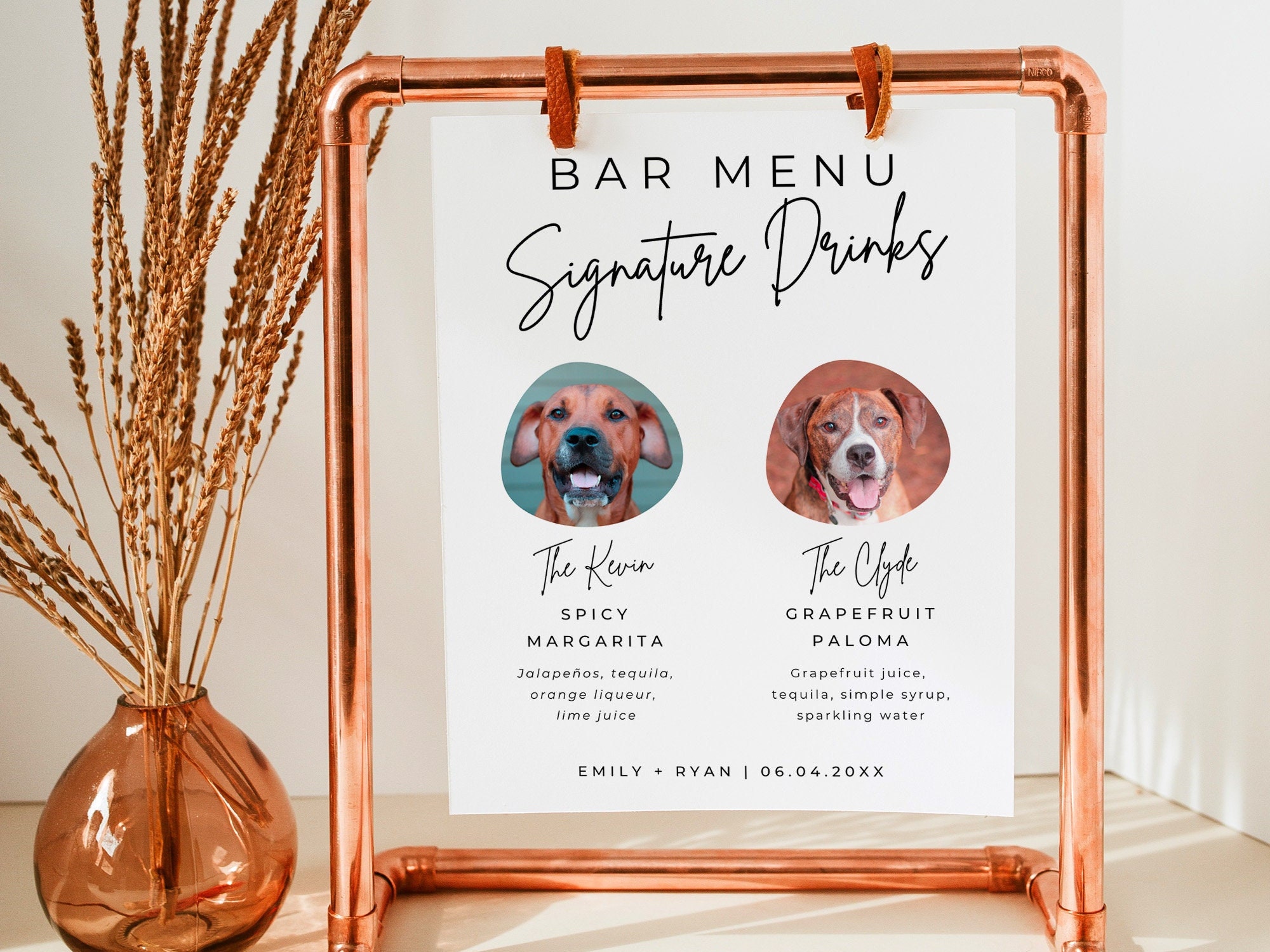 Pet Signature Drink Sign for Wedding, Wedding Bar Sign With Signature ...