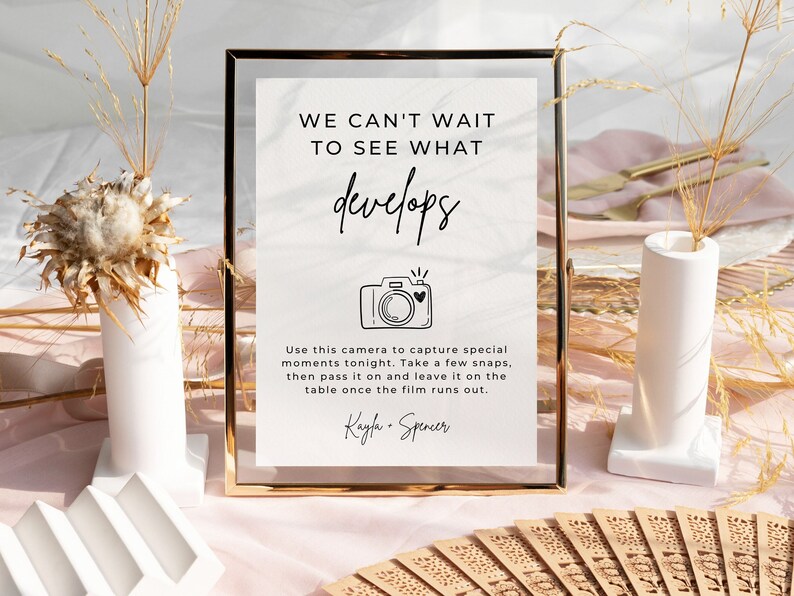 Disposable Camera Wedding Sign Can't Wait to See What - Etsy