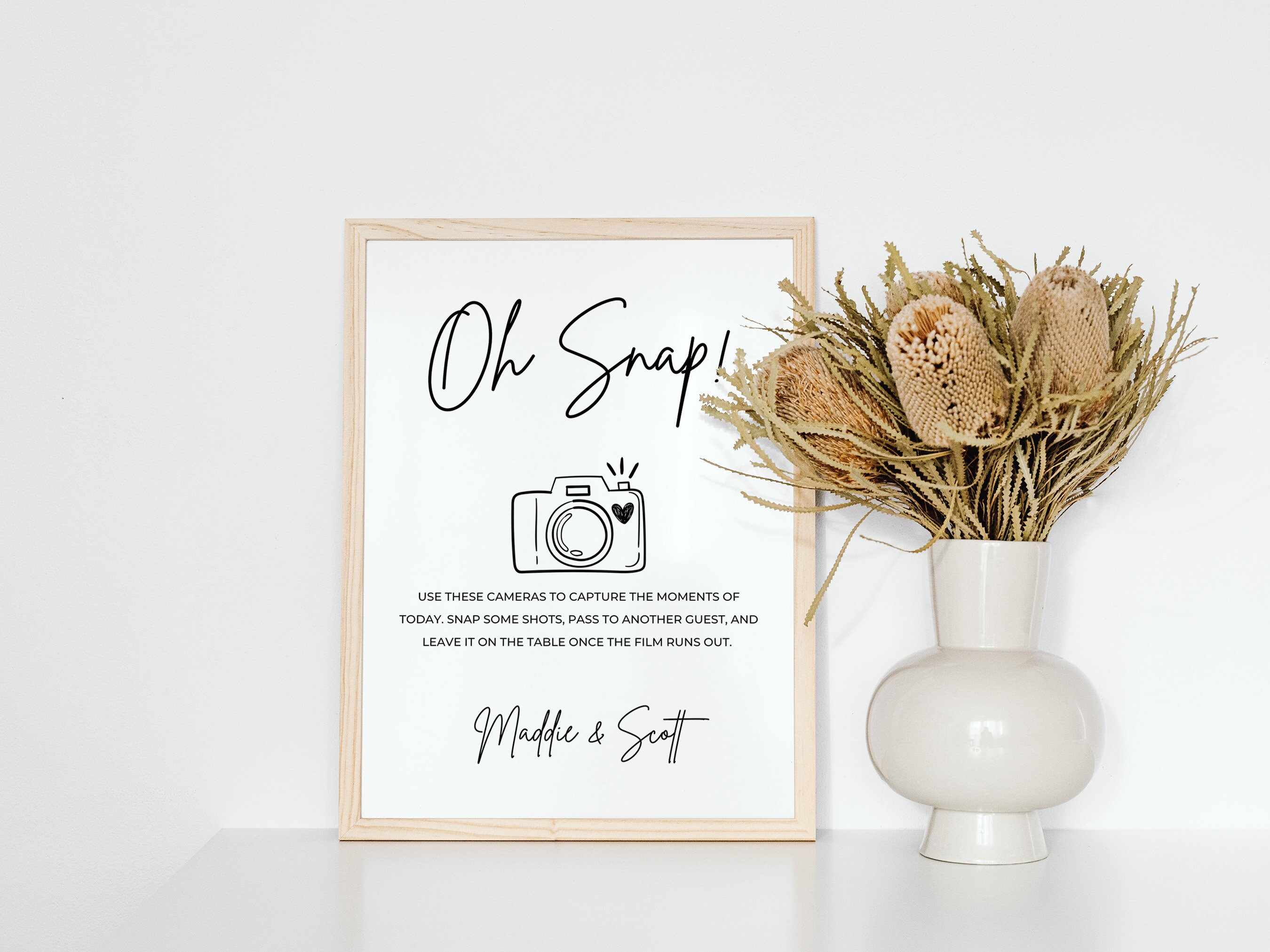 Oh Snap Sign Disposable Camera Wedding Sign, Can’t Wait to See What ...