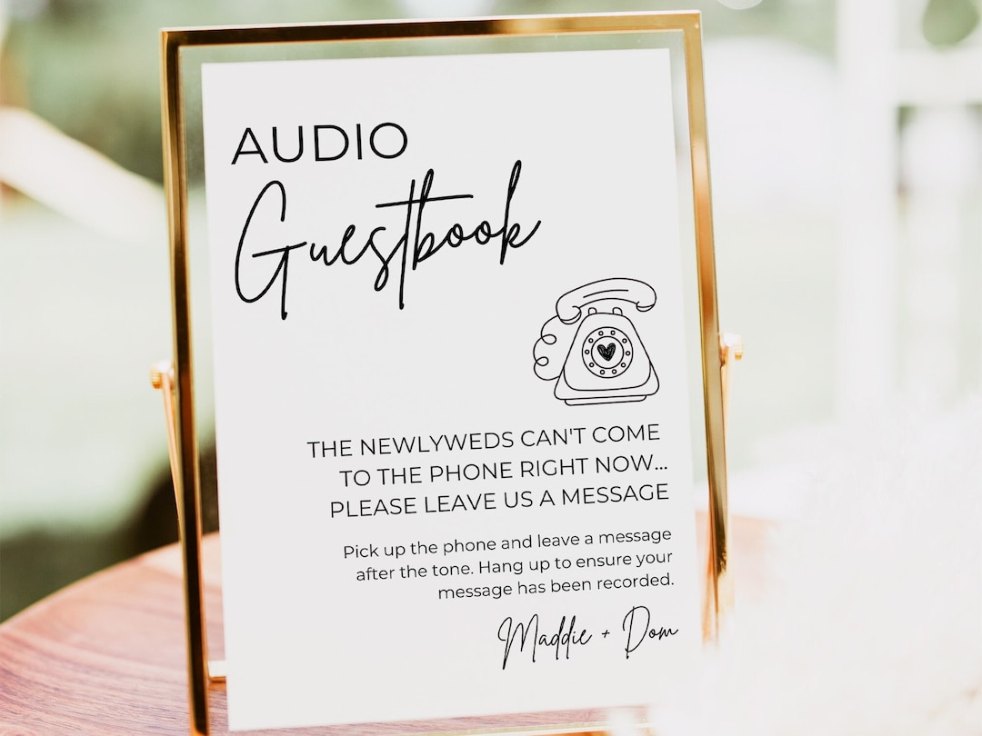 Audio Guestbook Sign, Phone Message Guest Book, Unique Guestbook ...