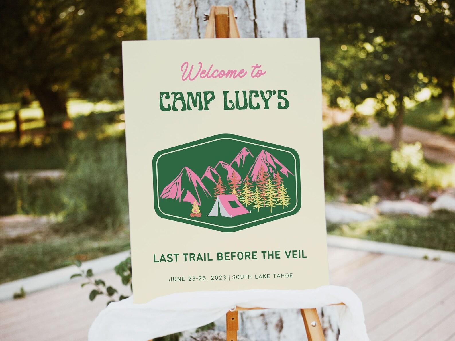 Camp Bachelorette Welcome Sign, Wild in the Woods, Last Trail Before ...