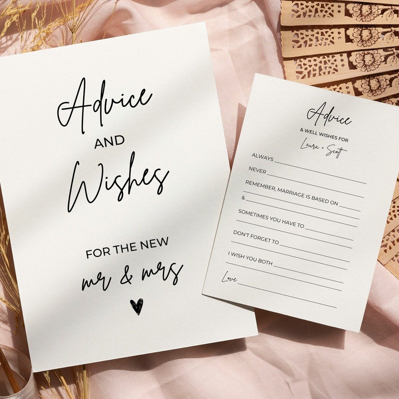 Wedding Advice Cards - Etsy