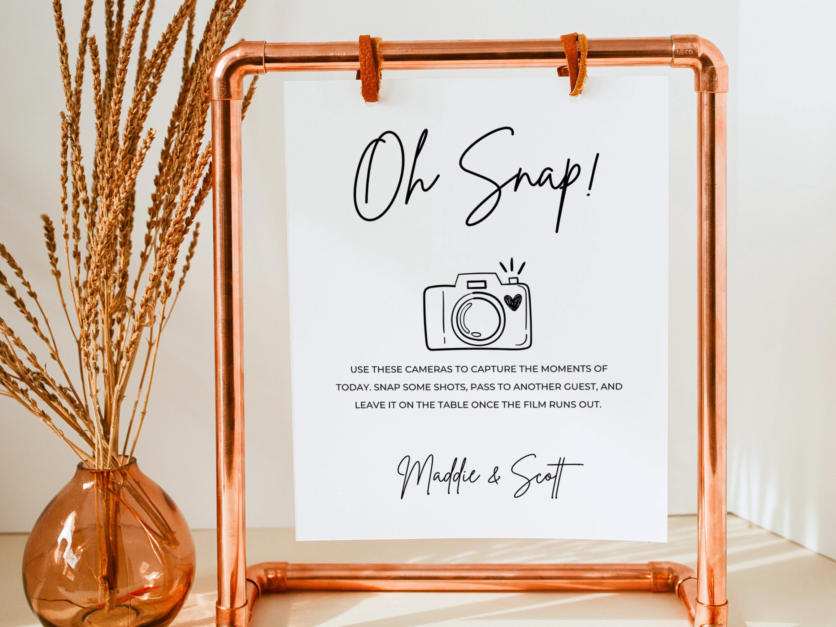 Oh Snap Sign Disposable Camera Wedding Sign Cant Wait to See - Etsy