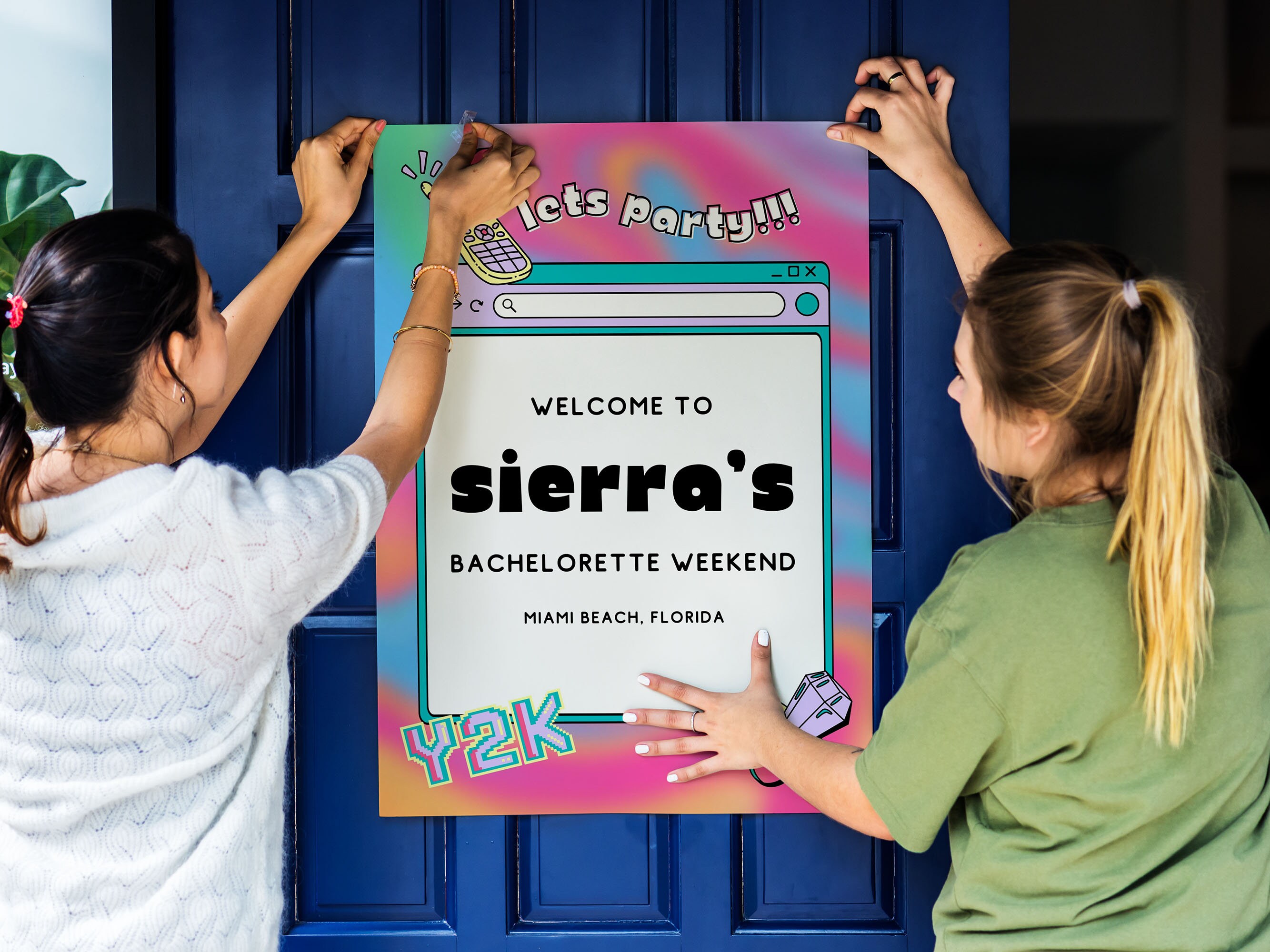 Y2K Bachelorette Party Welcome Sign, Bach to the 90s, Early 2000s Bach ...