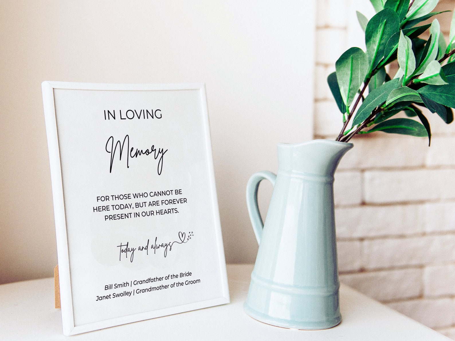 In Loving Memory Wedding Sign Wedding Memorial Sign Forever - Etsy