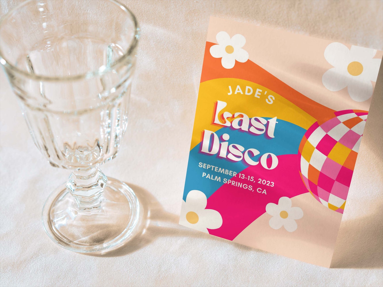 Last Disco Bachelorette Party Invitation and Itinerary, Editable Canva ...
