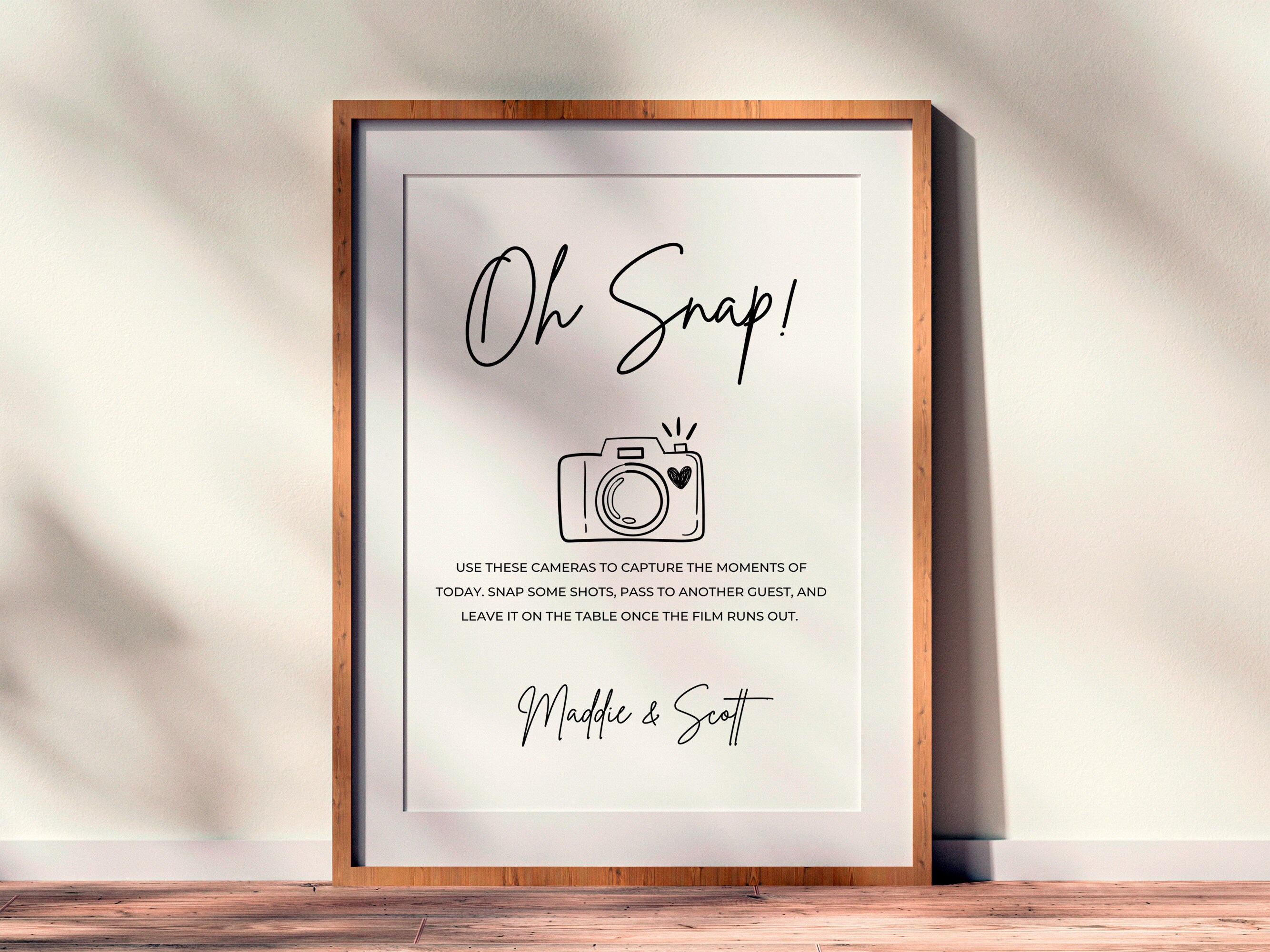 Oh Snap Sign Disposable Camera Wedding Sign, Can’t Wait to See What ...
