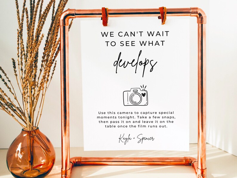 Disposable Camera Wedding Sign Can't Wait to See What - Etsy