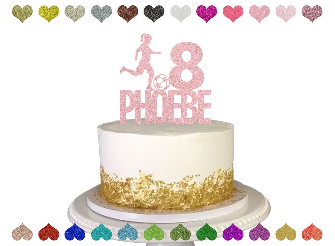 Custom Girl Football Cake Topper, Happy Birthday Soccer Cake Topper ...