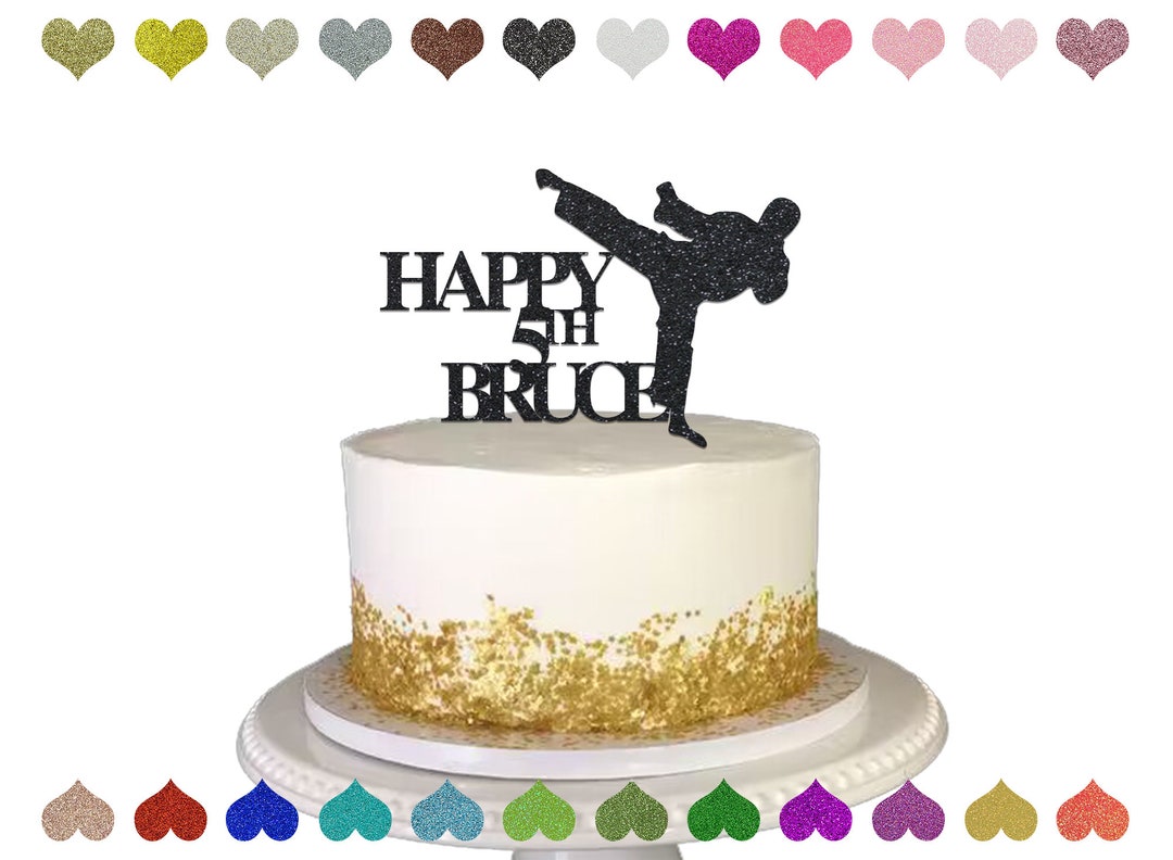 Custom Taekwondo Name Cake Topper, Kung Fu Birthday Cake Topper ...