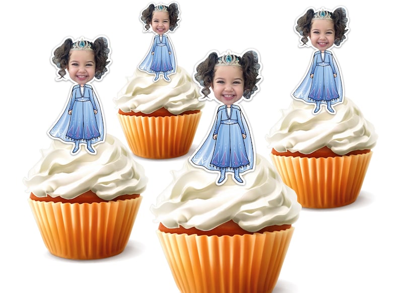 Printable Frozen Elsa Princess Face Custom Photo Cupcake Topper ...