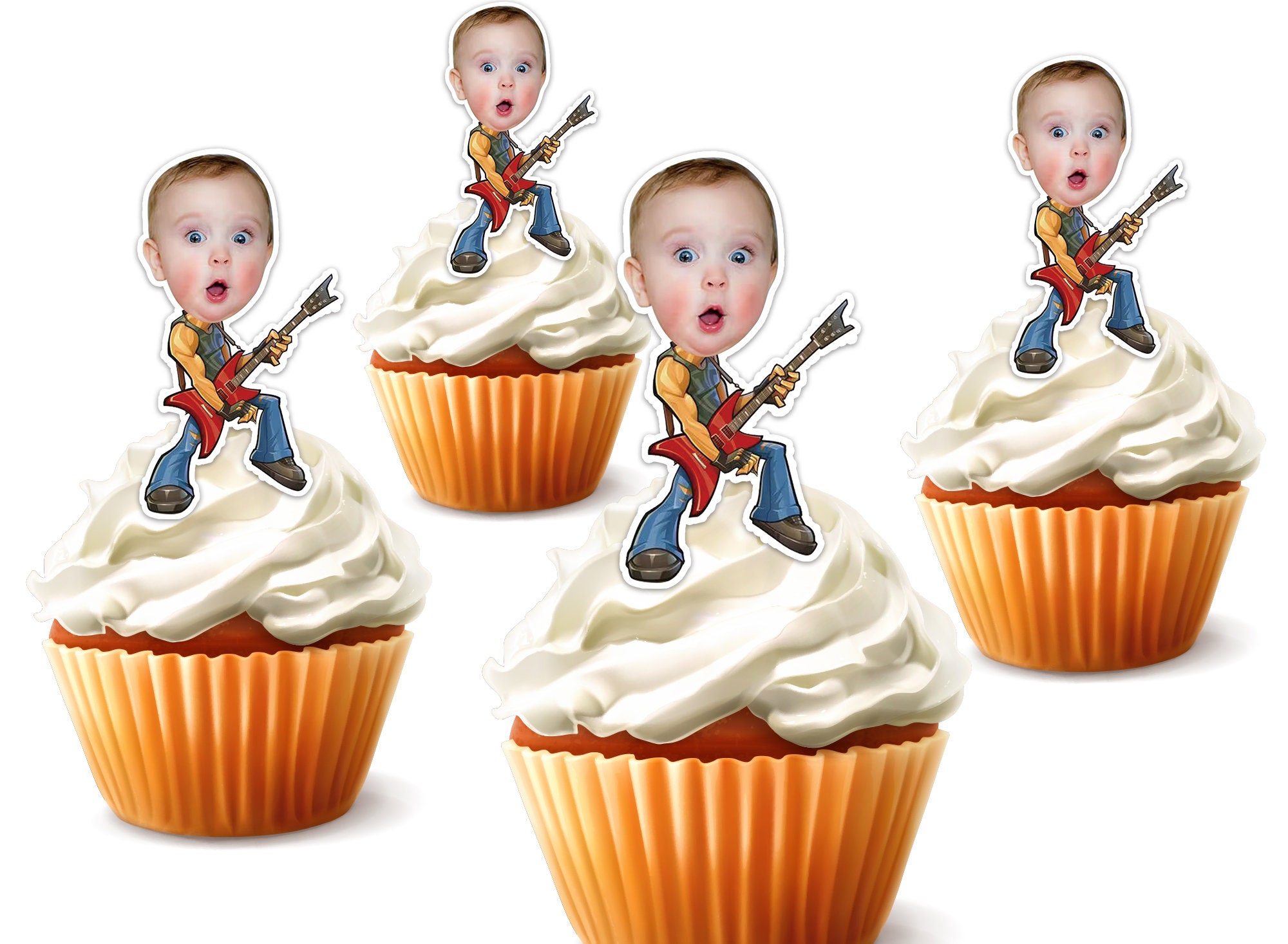 Printable Rock Star Face Custom Photo Cupcake - Etsy