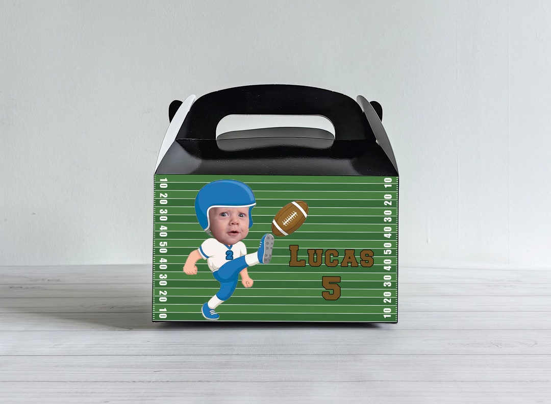 Personalised Football Face Gift Box Children’s Party Box Gift Bag ...