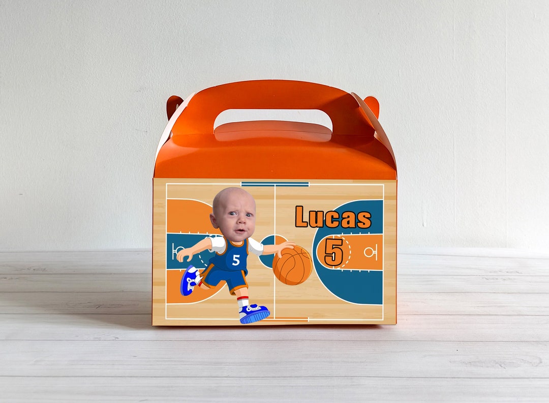 Personalised Basketball Face Gift Box Children’s Party Box Gift Bag ...