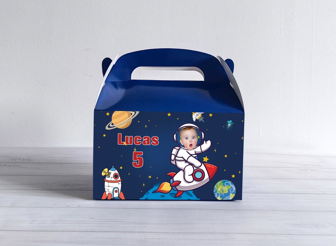 Personalised Astronaut Face Gift Box Children’s Party Box Gift Bag ...