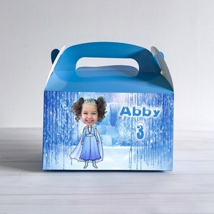 Personalised Frozen Elsa Face Gift Box Children’s Party Box Gift Bag ...