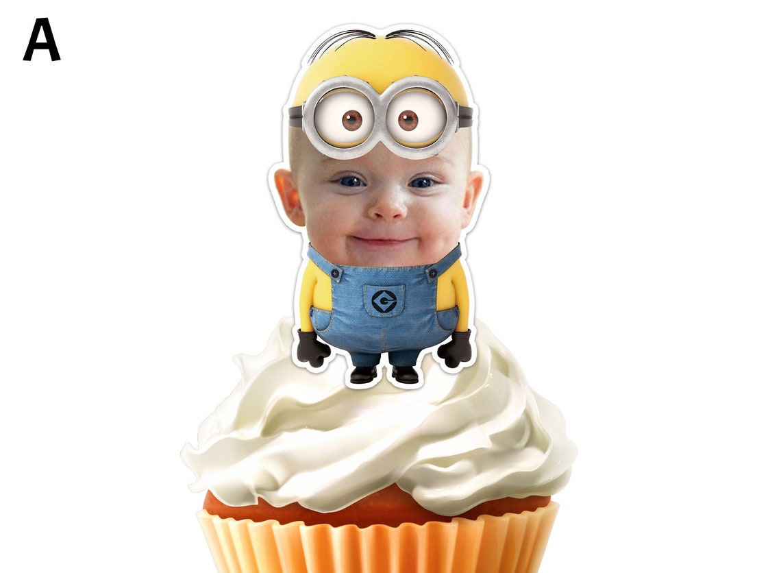 Handmade Minion Party Face Custom Photo Cupcake - Etsy