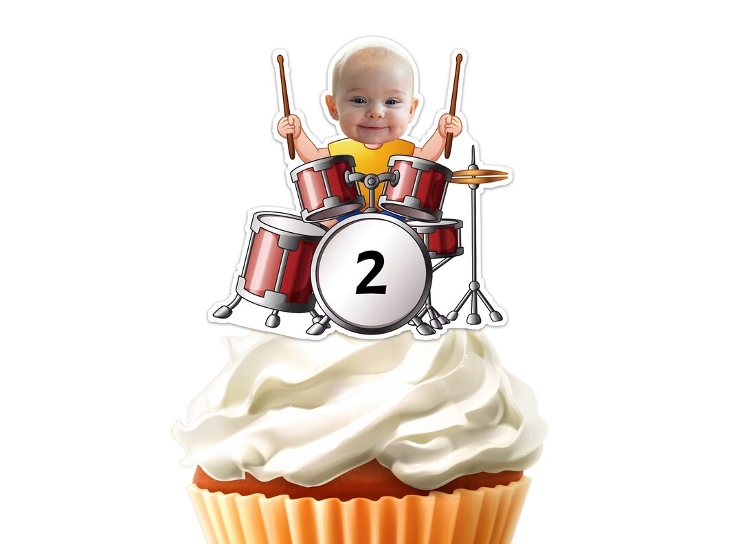 Printable Rock'n Roll Face Custom Photo Cupcake Topper,personalised ...