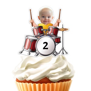 Printable Rock'n Roll Face Custom Photo Cupcake Topper,personalised ...