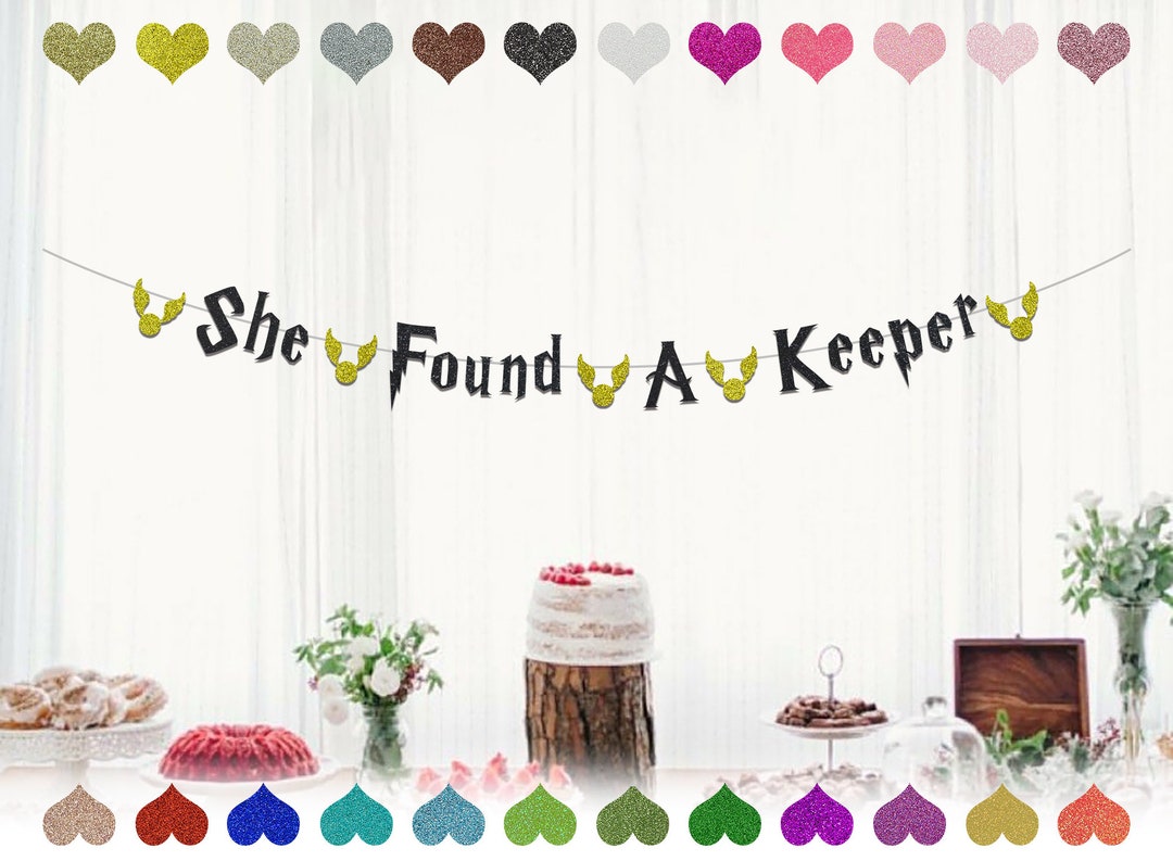 She Found A Keeper Bridal Shower Bachelorette Banner Custom Glitter ...
