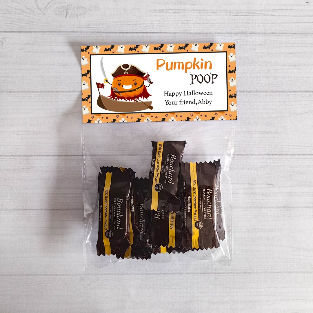 Pumpkin Poop Personalised Halloween Party Gift Bag Favour Custom Treat ...
