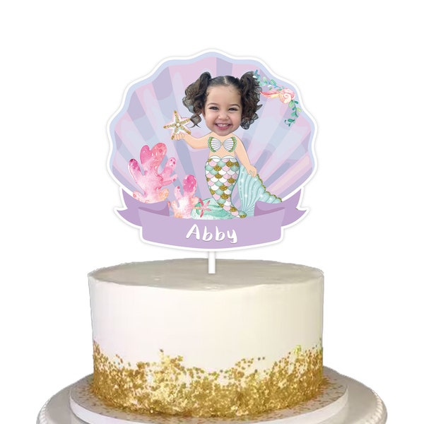 Mermaid Photo Cake Topper - Etsy
