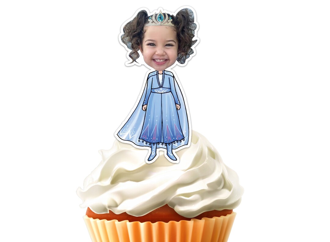 Printable Frozen Elsa Princess Face Custom Photo Cupcake Topper ...