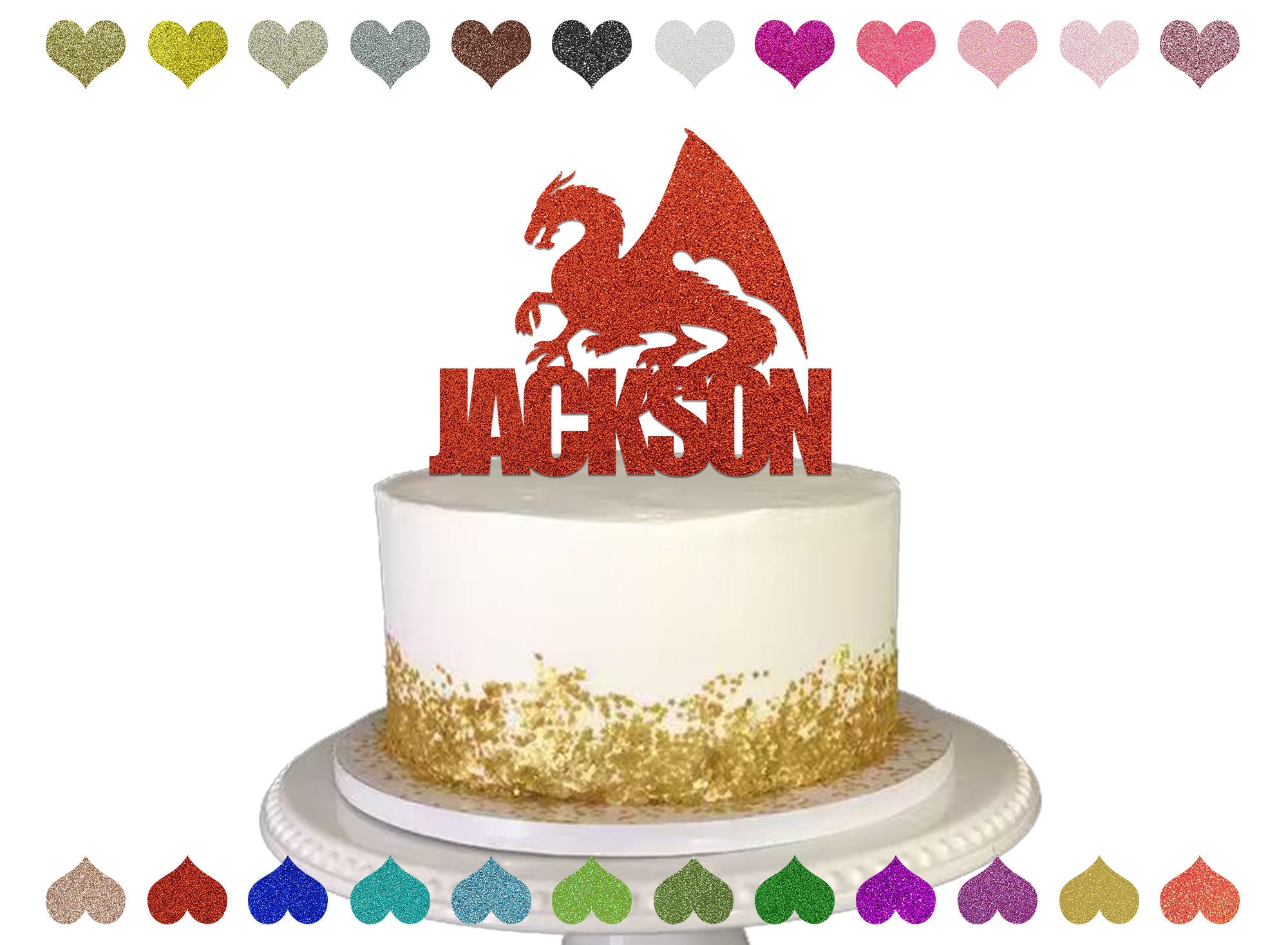 Custom Dragon Cake Topper Happy Birthday Name Cake Topper - Etsy