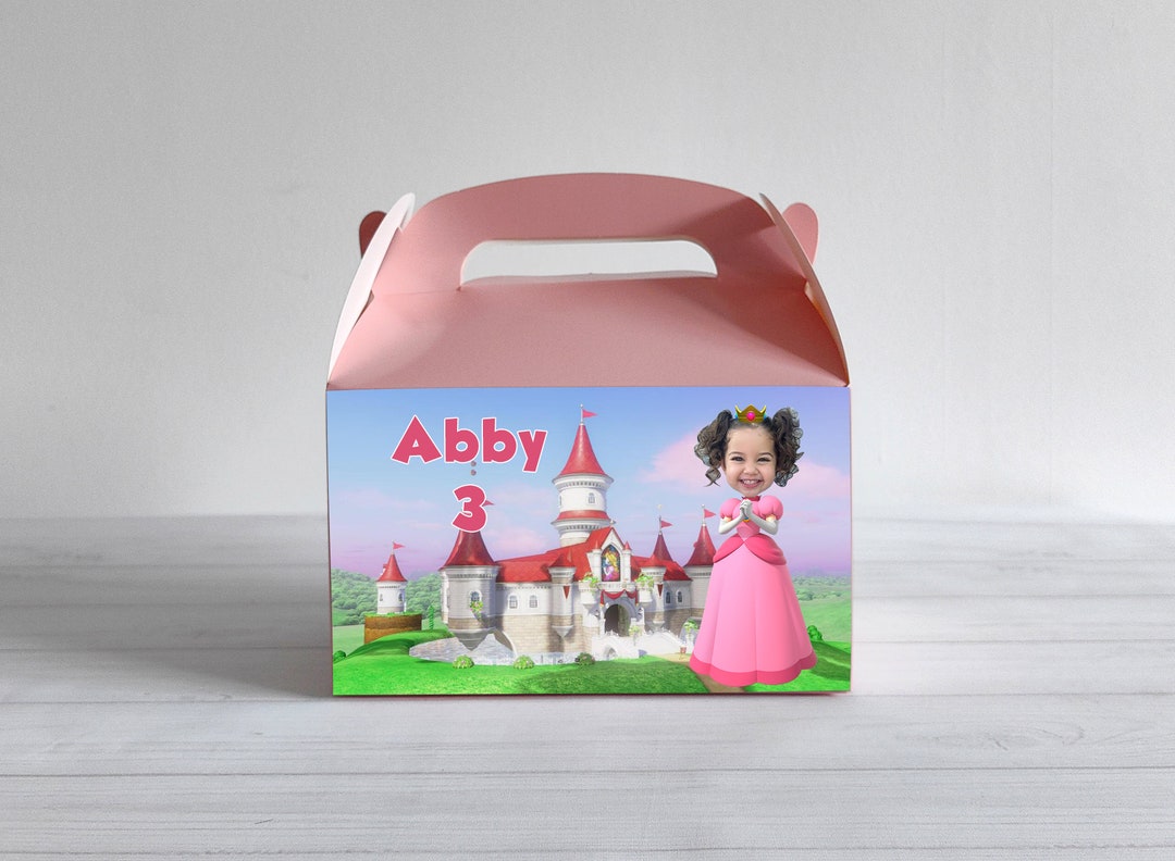 Personalised Peach Princess Face Gift Box Children’s Party Box Gift Bag ...