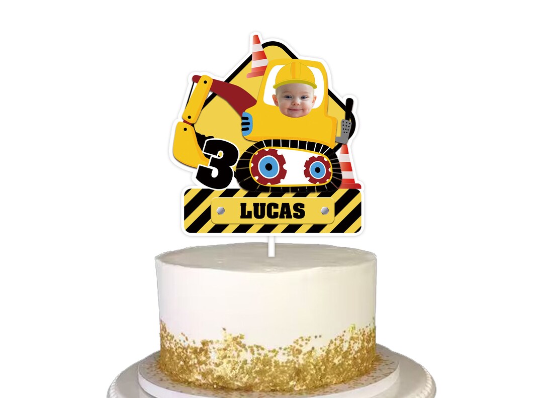 Printable Construction Face Custom Photo Cake Topper,personalised ...